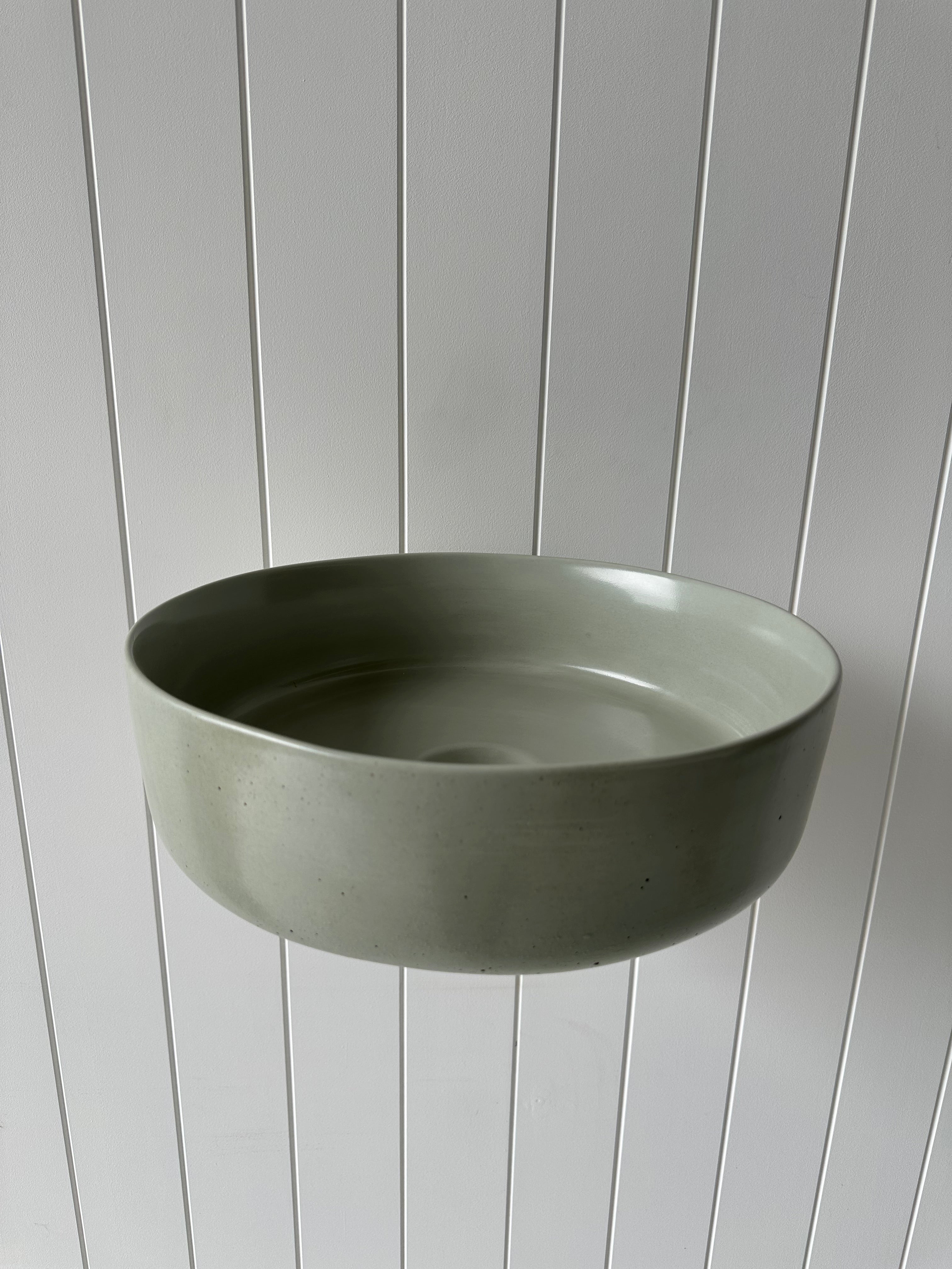 Baby Round Concrete Vessel Basin - Light Moss – New Form Concreting